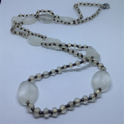 Jewelry Vintage Frosted Glass Bead Necklace Poshmark