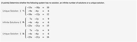 Solved 4 Points Determine Whether The Following System Has