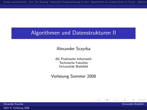 Algorithmen Und Datenstrukturen Ii