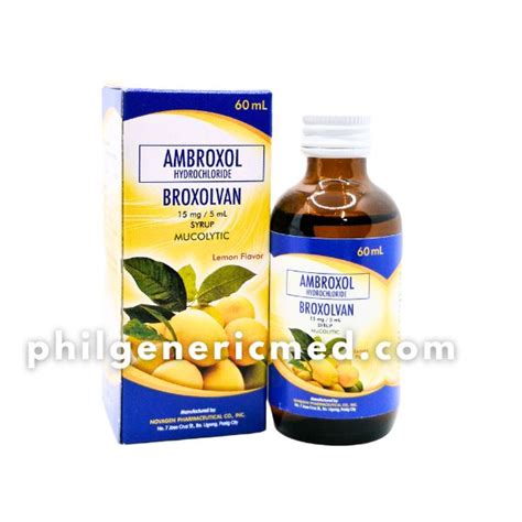Ambroxol Hydrochloride Broxolvan 15mg5ml Syrup 60ml Philippine