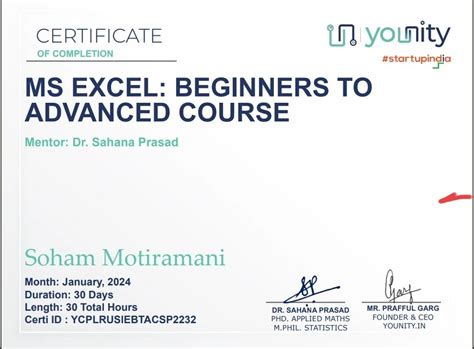 soham motiramani on linkedin completed an advanced excel course honing skills in data analysis