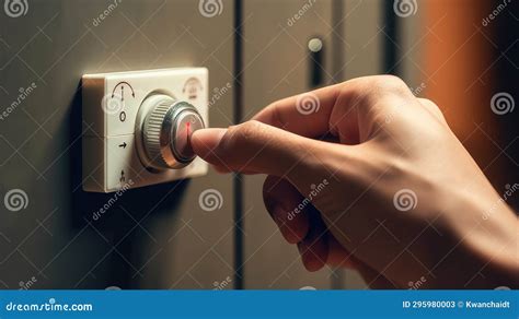 a person adjusting a thermostat to optimize energy usage showcasing
