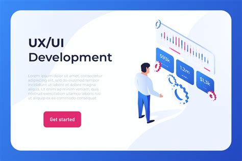 Ui Ux Development Concept With Character Set Vector Image
