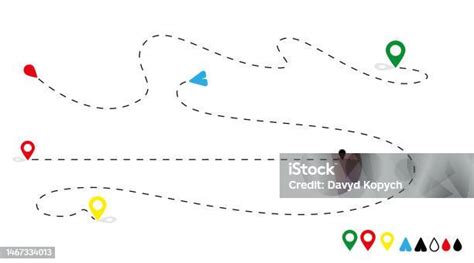 종이 비행기는 일부 지점을 통해 점선 경로를 따라 비행합니다 여행 배송 배송 또는 여행 개념 비행기 돌진 경로 벡터 그림입니다 종이 비행기에 대한 스톡 벡터 아트 및 기타