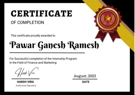 Ganesh Pawar On Linkedin Successful Completion Of The Internship