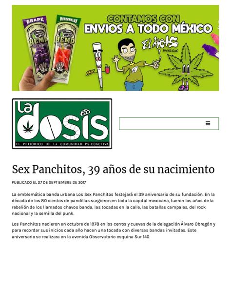 La Dosis Sex Panchitos 39 Años De Su Nacimiento Descargar Gratis