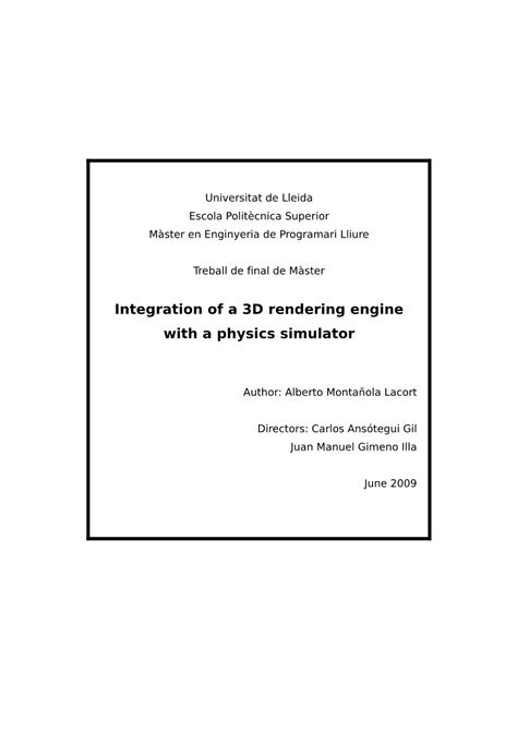 Integration Of A 3d Rendering Engine With A Physics Simulator Docslib