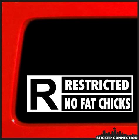 Sticker Connection Restricted No Fat Chicks Funny Jdm Bumper Sticker