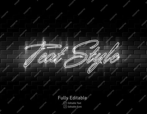 네온 텍스트 효과 로고 및 네온 스타일 조명 효과 모형 흑백의 네온 효과 프리미엄 Psd 파일