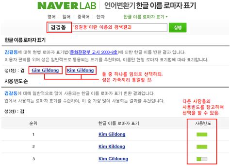 영문이름표기법 한글이름 로마자표기 영어로 내 이름 어떻게 쓸까 네이버 블로그