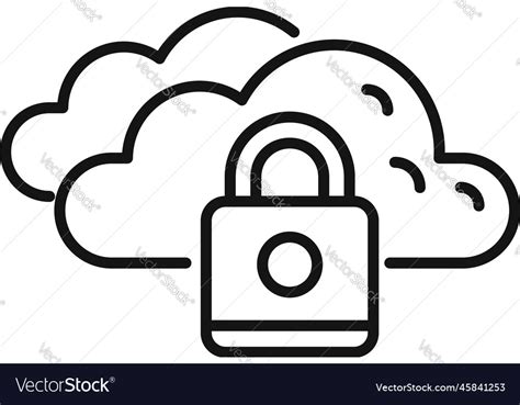 Cloud Password Protection Icon Outline Royalty Free Vector