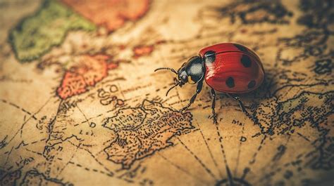 Free Ladybug On Map Image Ladybug Map Travel Download At Stockcake