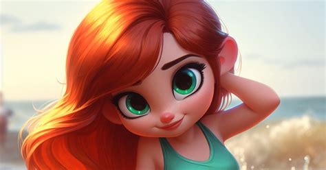 Girl Cute Redhead At The Beach Vanelloraのイラスト Pixiv