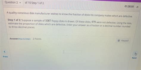 Solved Question 1of 10 Step 1 Of 1 A Research Company