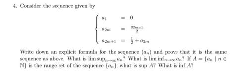 Solved Consider The Sequence Given By Chegg