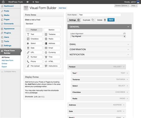 Visual Form Builder At Wp Plugin