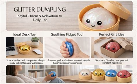 Glitter Dumpling Dumpling Squishy 2026 Upgrade Glitter