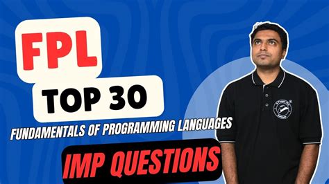 Fundamentals Of Programming Languages Fpl Top 30 Imp Questions Fe