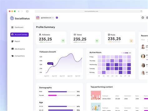 Social Media Analytic Dashboard By Candra For Rowgrid On Dribbble