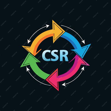 Premium Vector Csr Corporate Social Responsibility Concept Multi Color Arrows Pointing To The