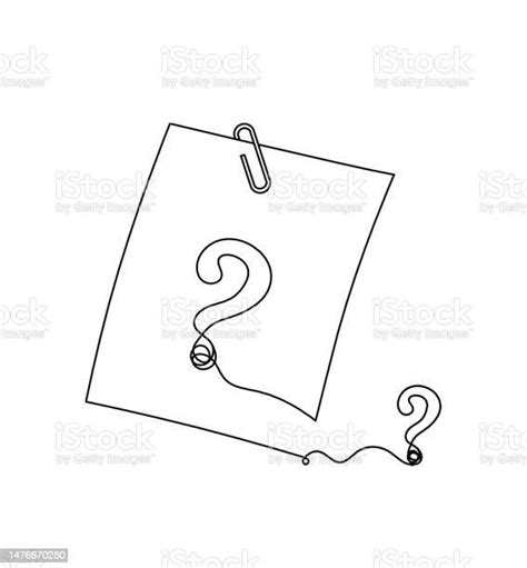 종이 클립과 물음표가 흰색에 선 그리기로 있는 추상 용지 0명에 대한 스톡 벡터 아트 및 기타 이미지 0명 가방 개념 Istock