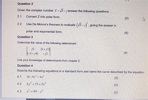 Solved Given The Complex Number Z Sqrt J Answer Chegg