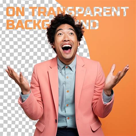 A Ecstatic Adult Man With Kinky Hair From The Asian Ethnicity Dressed