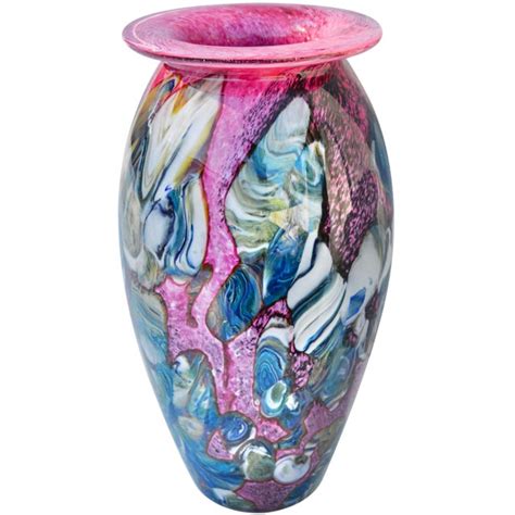 Vintage Hand Blown Colorful Glass Art Vase Chairish