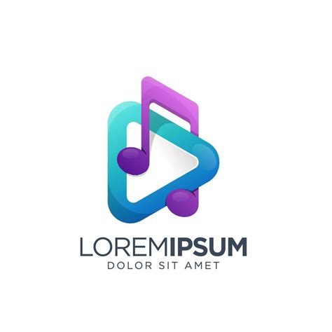 Play Music Logo With Colorful And Gradient Style 5216536 Vector Art At