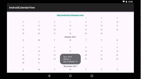 CalendarView Example YouTube