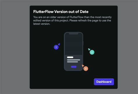always says flutterflow version out of date