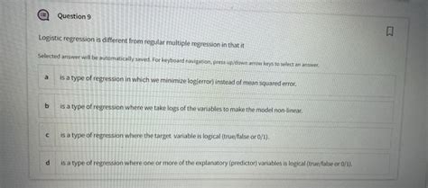 Solved Logistic Regression Is Different From Regular