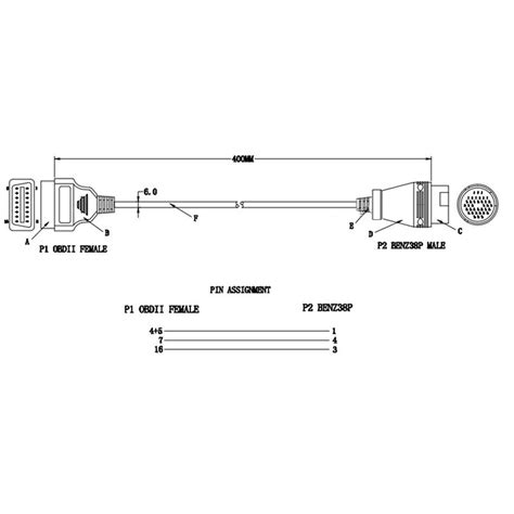 38pin Car Diagnostics Connector Cable For Benz 38 Vicedeal