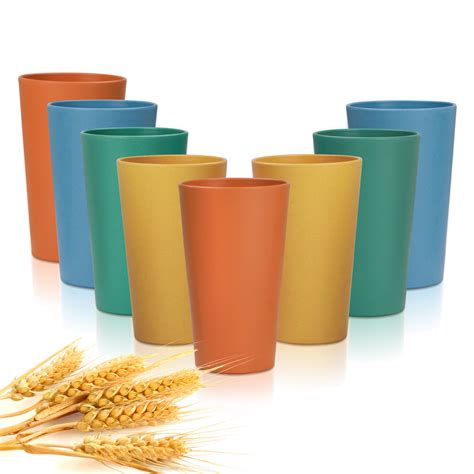 Wotolit Wheat Straw Cups Plastic Cups Unbreakable Drinking Cup Reusabl