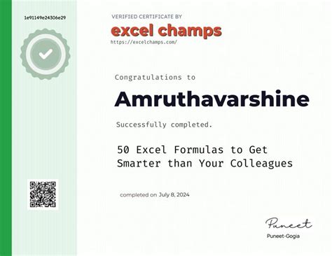 🎓 Excited To Share That Ive Successfully Completed The Course 50 Excel Formulas To Get Smarter