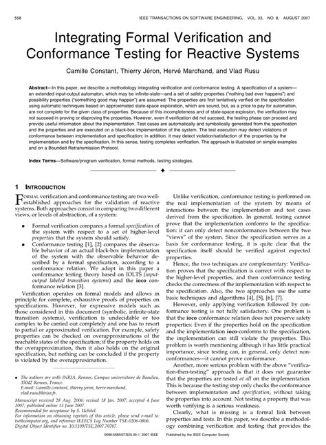 Pdf Integrating Formal Verification And Conformance Testing For