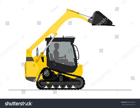 Compact Track Loader Side View Flat Stock Vector Royalty Free Shutterstock