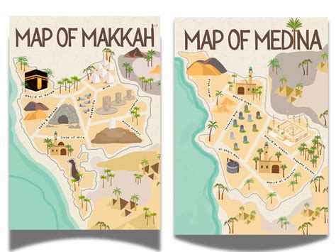 Map Of Makkah And Map Of Medina Makkah Map Old Map Medine