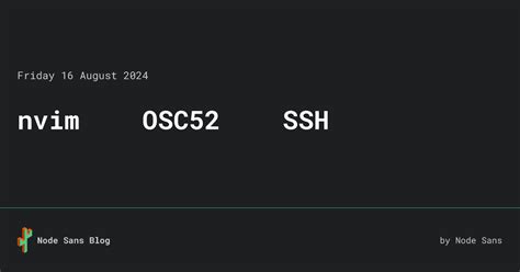 Nvim 通过 Osc52 开启 Ssh 远程复制粘贴功能 • Node Sans Blog