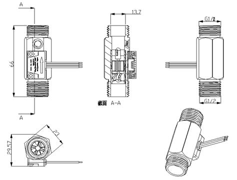 Water Flow Sensor YF B RobotShop