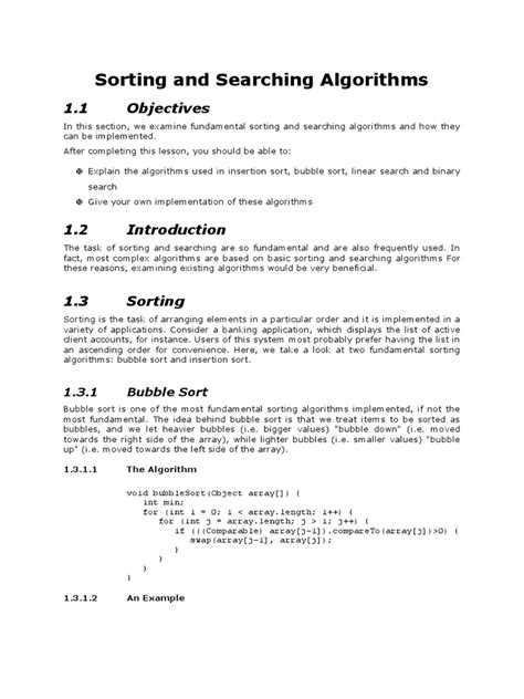 Chapter 12 Sorting And Searching Algorithms Pdf Array Data Structure Information Retrieval