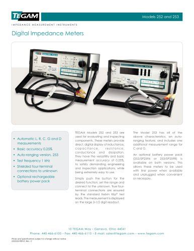 Models 252 And 253 Tegam Pdf Catalogs Technical Documentation Brochure