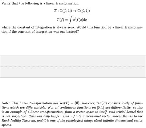 Answered Verify That The Following Is A Linear Bartleby