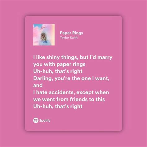 Paper Rings By Taylor Swift Lyrics