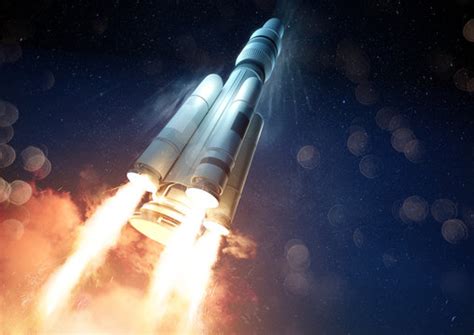 Rocket Blasting Off Into Space