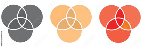 Venn Diagram Three Overlapping Circles Chart Line And Solid Business
