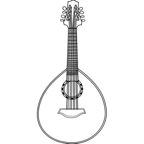 Mandolin Vector Line Drawing Free Svg