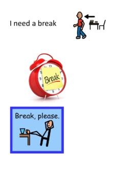 5 Break Card Visuals Manding For A Break Aba Speech By Aba Resource Shop