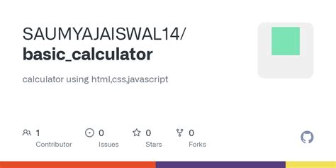GitHub SAUMYAJAISWAL Basic Calculator Calculator Using Html Css Javascript