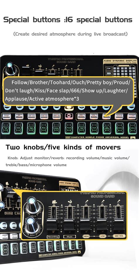 Usb Audio Interface Sound Card Mixer For Pc With Bm Microphone Set Karaoke Live Stream